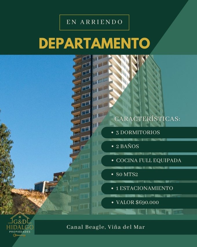 Departamento en Arriendo en Viña del Mar, Arrienda g&d hidalgo propiedades