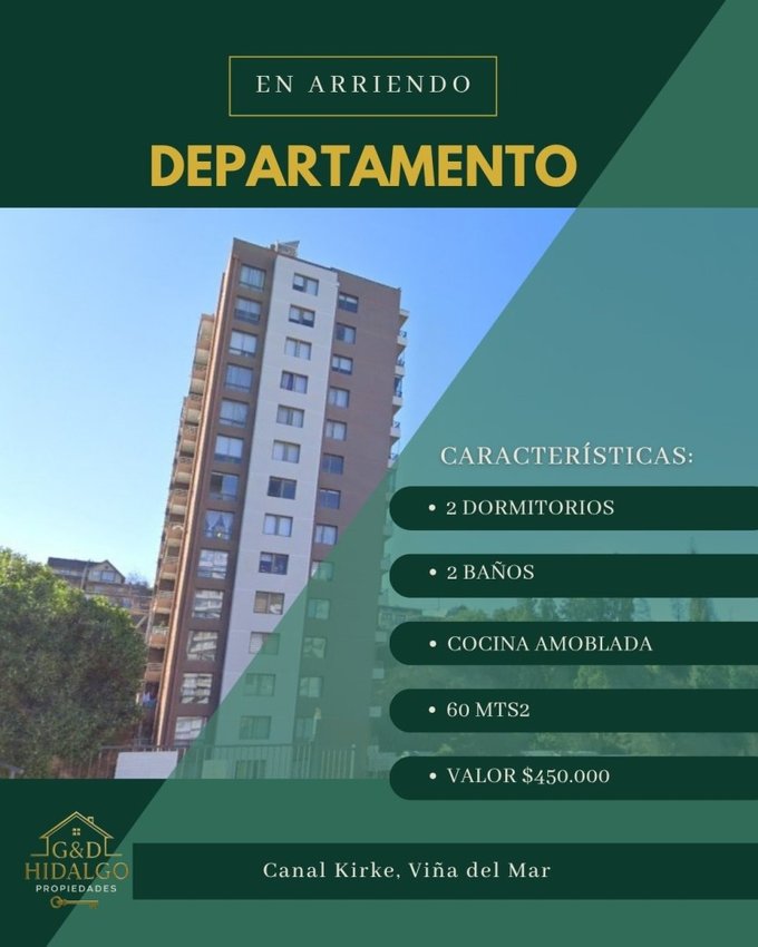Departamento en Arriendo en Viña del Mar, Arrienda g&d hidalgo propiedades